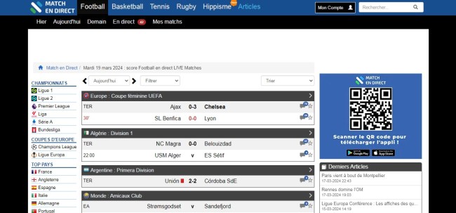Télécharger Match en Direct - Live Score (gratuit) pour Android, APK ...